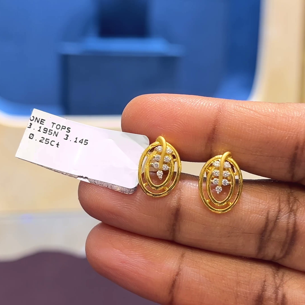 CMR 3.145gms EARRINGS 22K Yellow Gold – BangaruRani