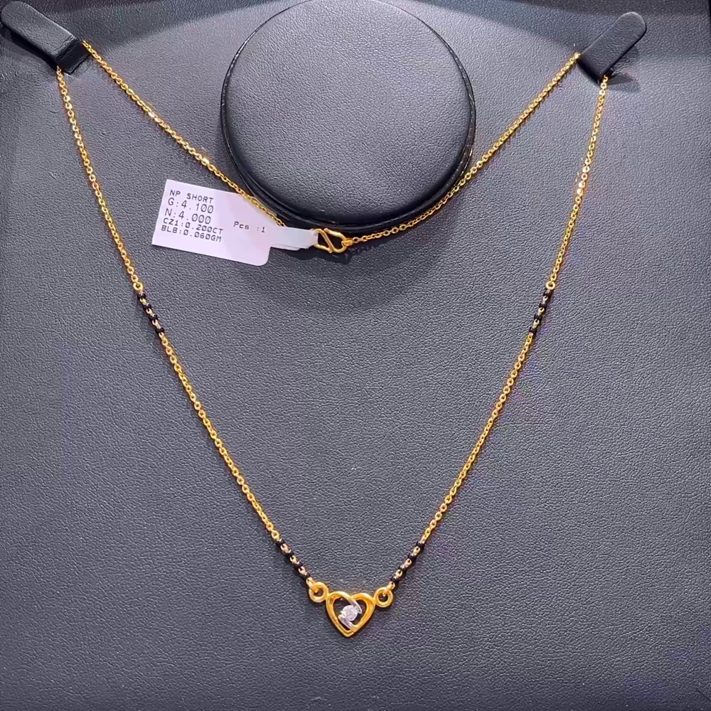 SOUTH INDIA 4gms SHORT BLACK BEADS 22K Yellow Gold – BangaruRani